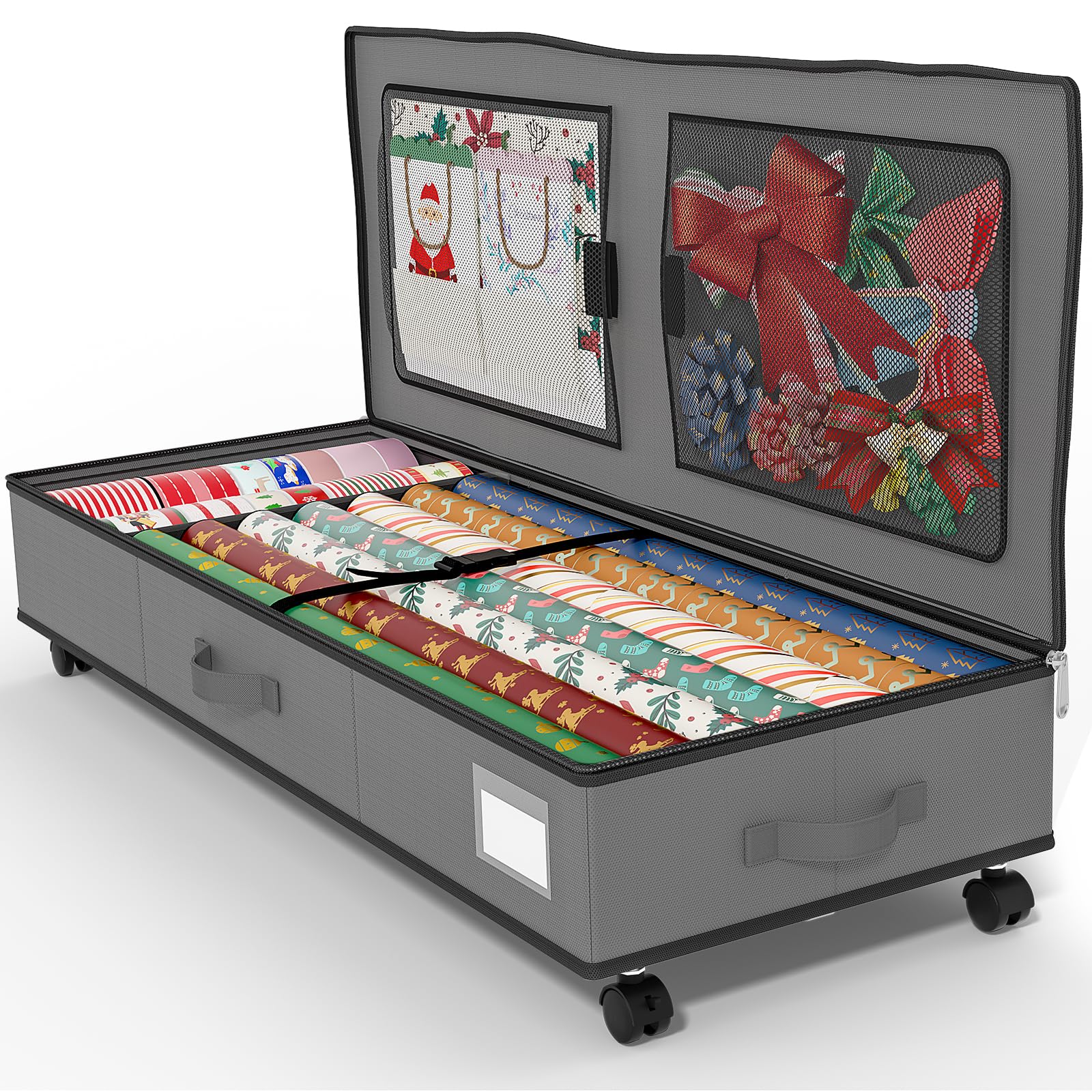 Amazon.com: GoMaihe Wrapping Paper Storage with Wheels: Fits 41" Under ...