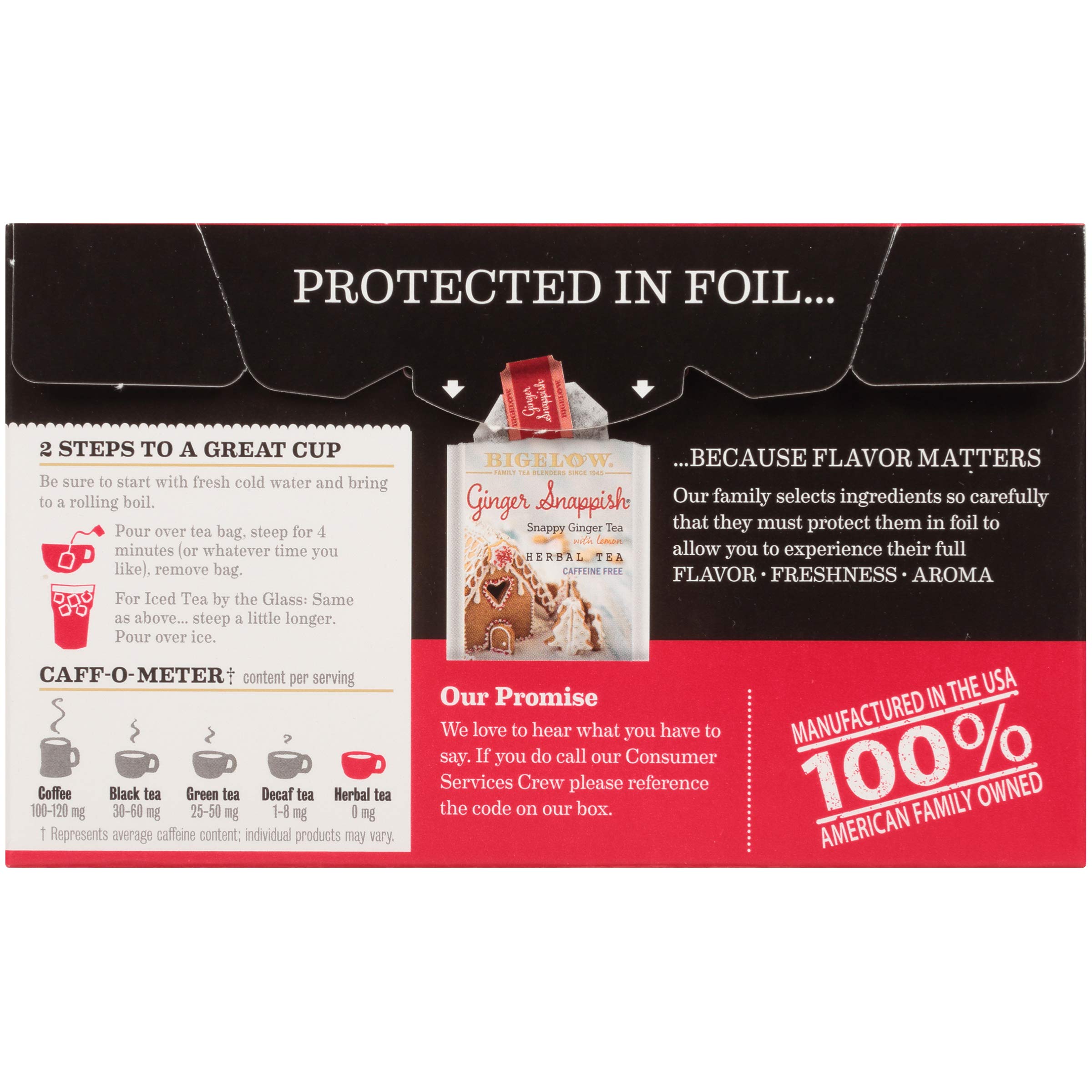 Snapklik.com : Bigelow Tea Ginger Snappish Herbal Tea, Caffeine Free Tea
