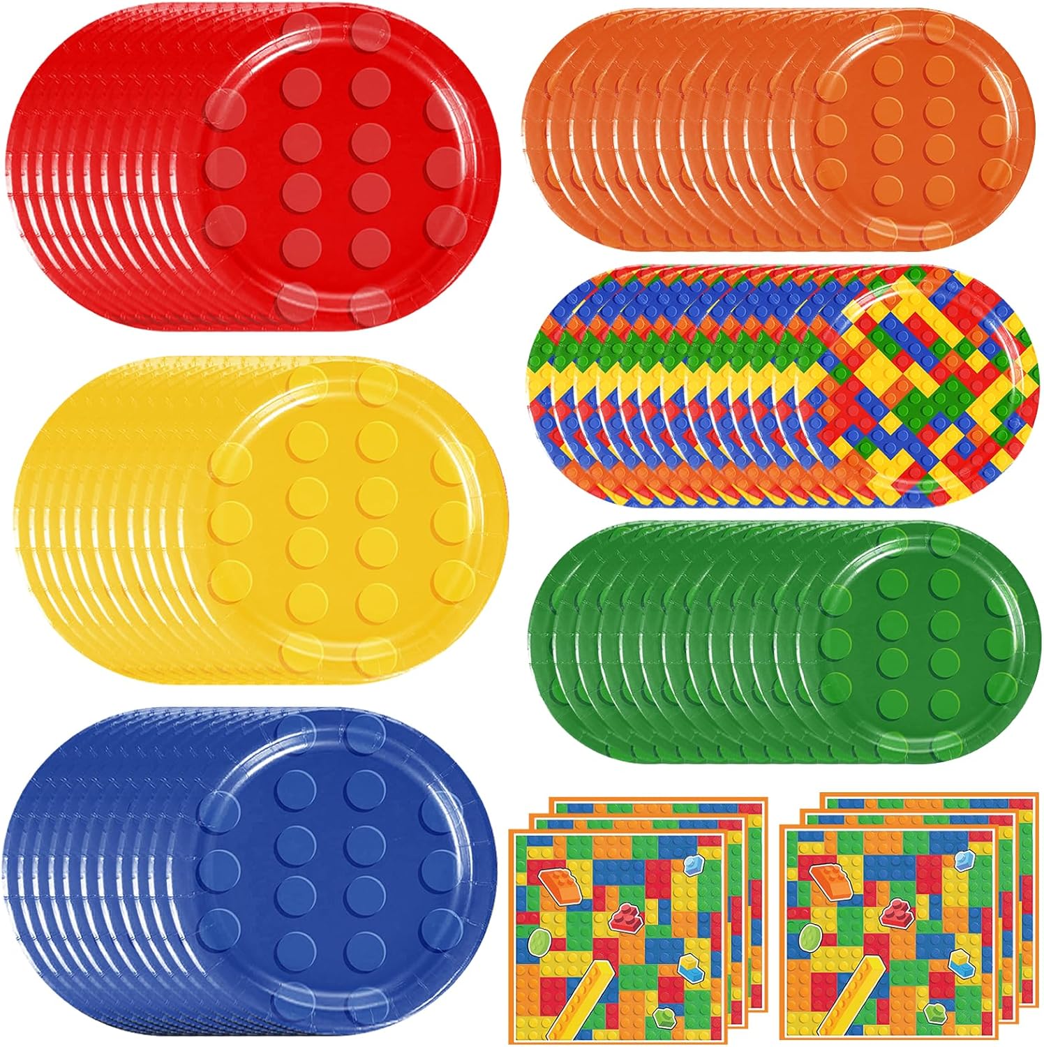 Amazon.com: Building Block Birthday Party Supplies Building Block Paper ...