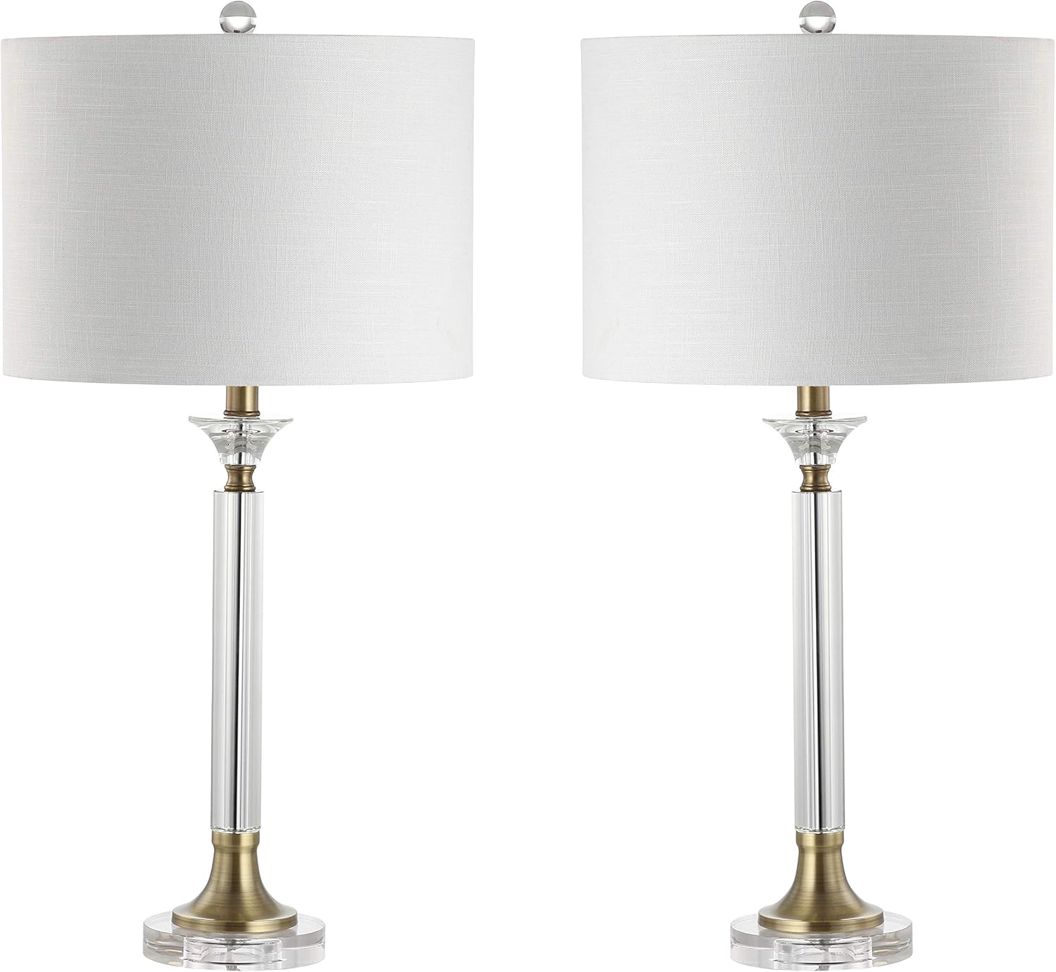 JONATHAN Y JYL5039A-SET2 Set of 2 Table Lamps Mark 28" Crystal/Metal ...