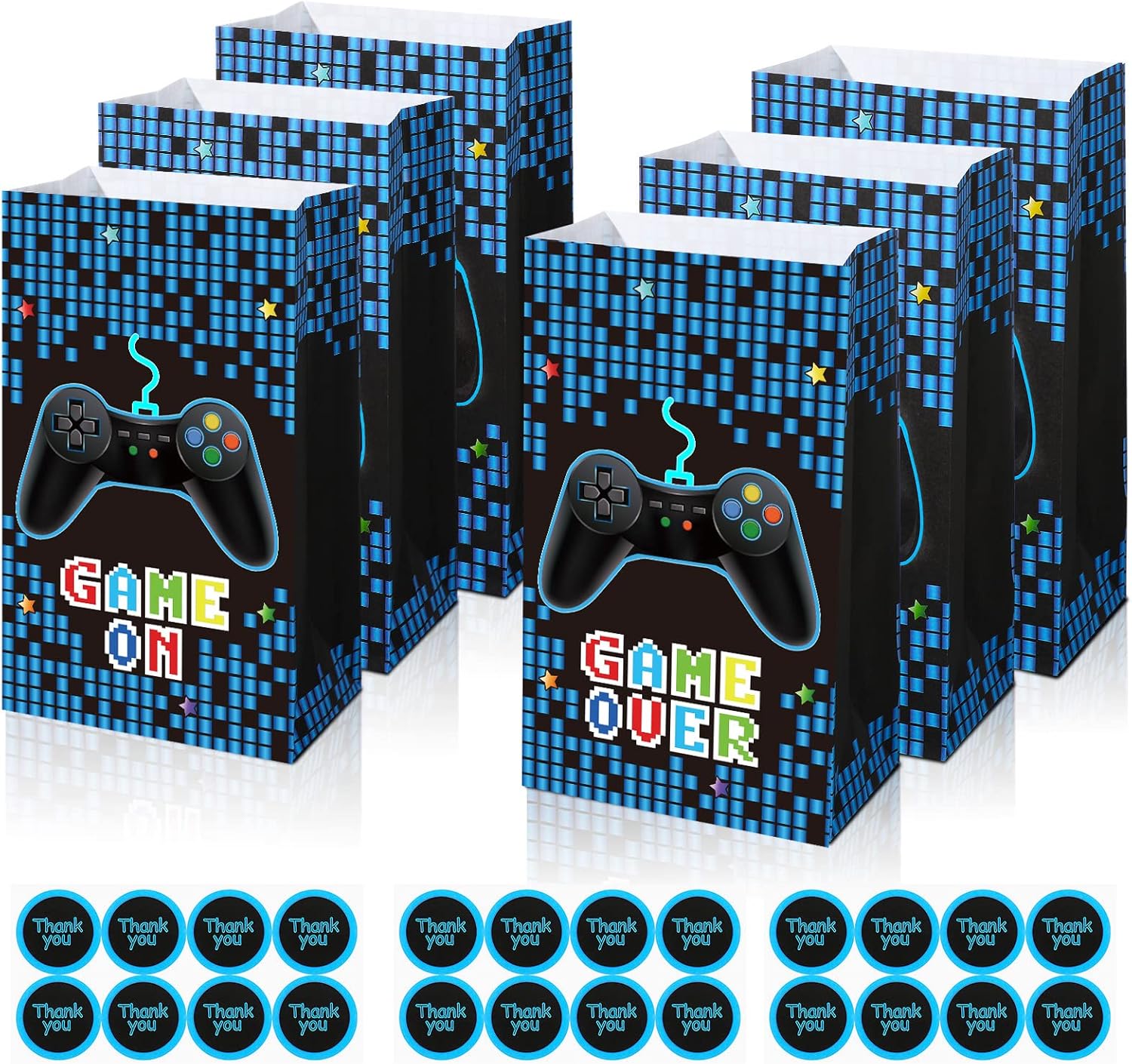 Amazon.com: Chrisfall 24 Pack Gamer Party Favor Bags Video Game ...