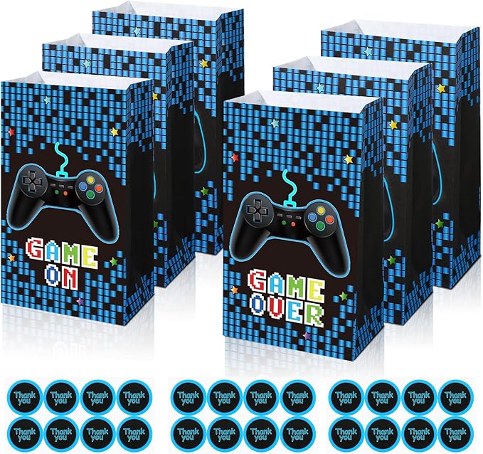 Amazon.com: Chrisfall 24 Pack Gamer Party Favor Bags Video Game ...
