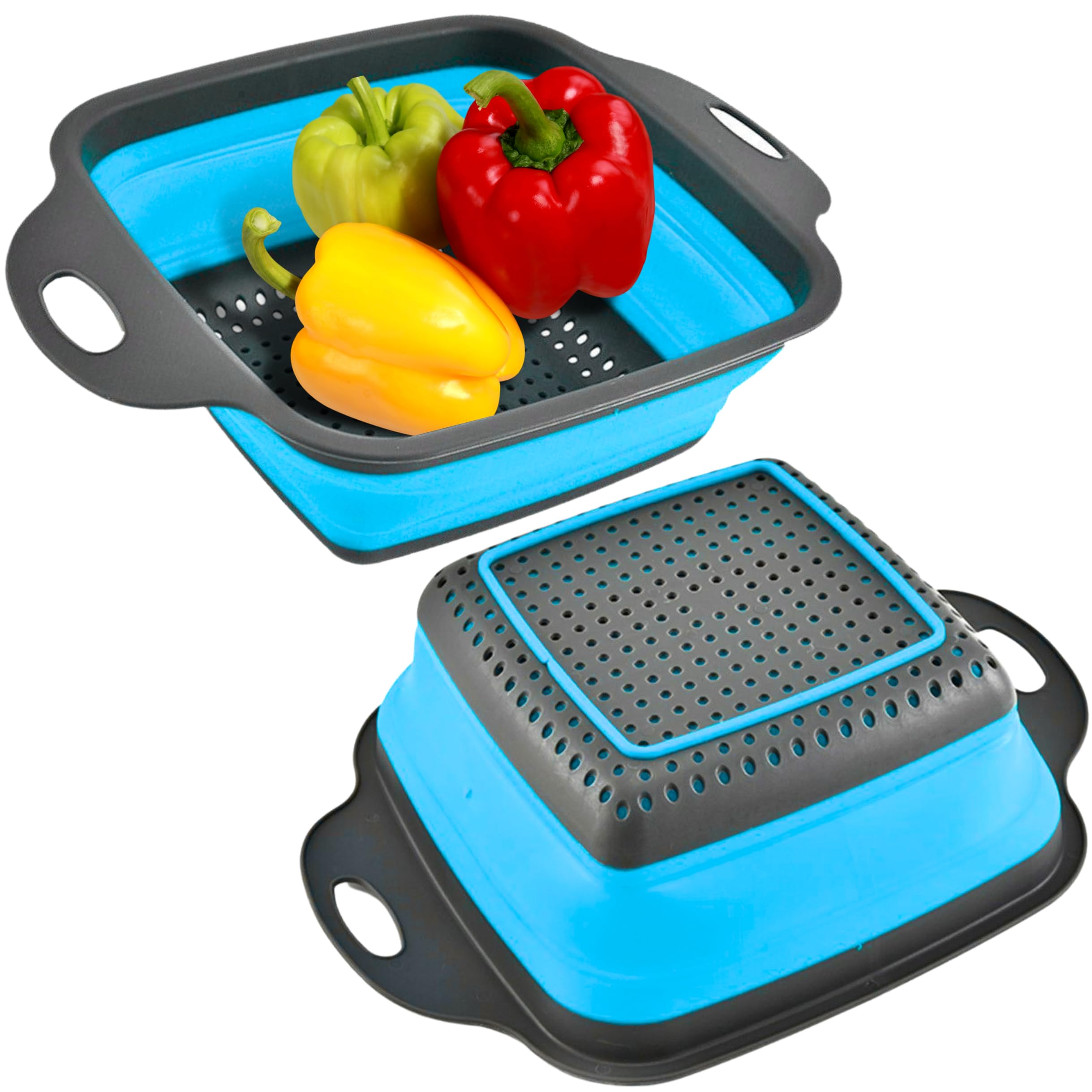 Amazon.com: Square Collapsible Colander with Handles – Blue Square ...