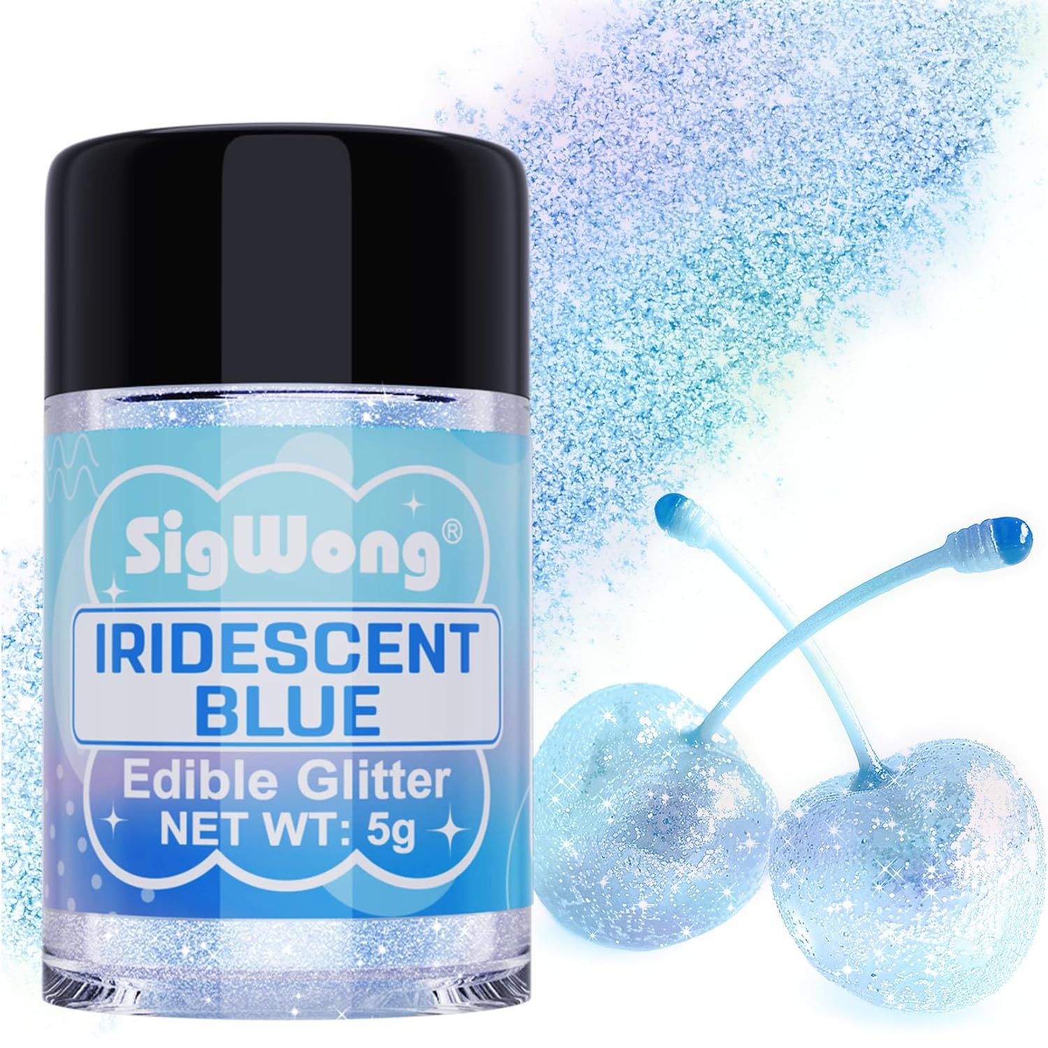 Amazon.com: Iridescent Blue Edible Glitter - 5g Food Grade Cake ...