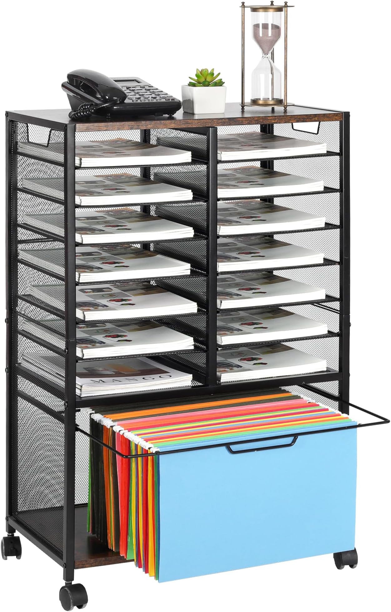 Amazon.com: Solinxe File Organizer, Rolling File Cart Cabinet with ...