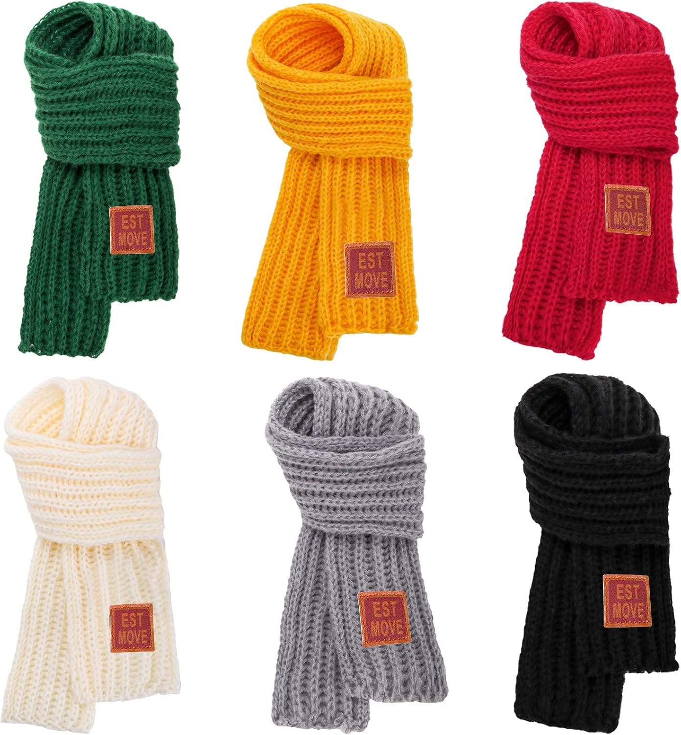 Kingrol Kids Scarf, Set of 6, Soft Winter Scarves for Girls Boys ...