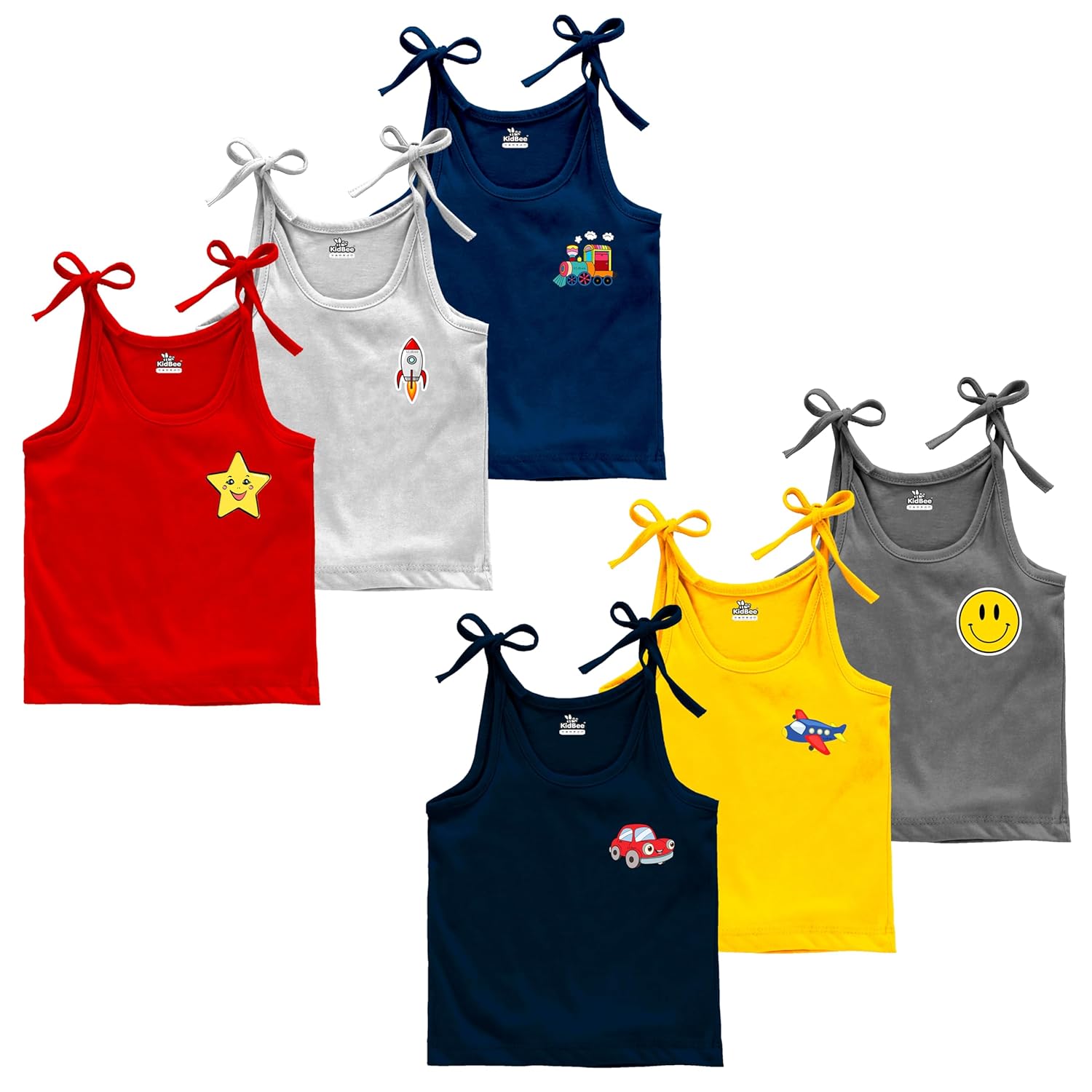 Buy Kidbee Baby Boy's & Girl's Tie-Up Cotton Jhabla/Vest/Shirt/Jabla (Set of 6) (0-3 Months, PL ...