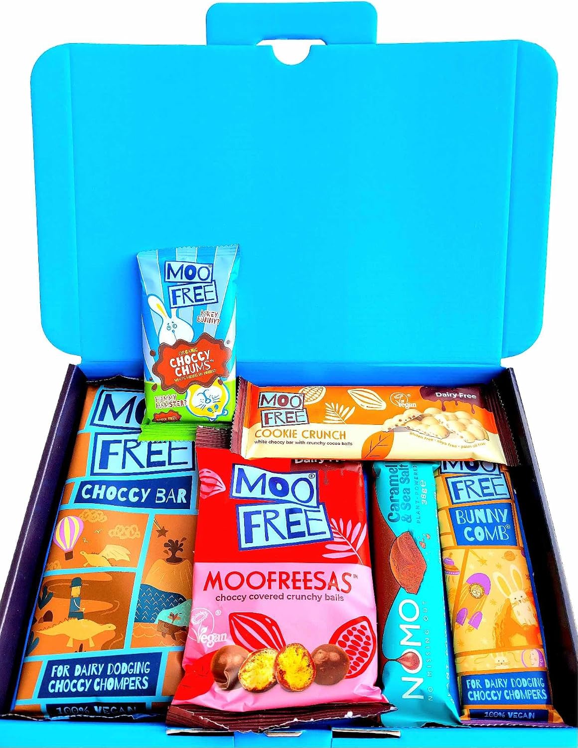 Moo Free & NOMO Chocolate Selection Hamper Gift Box | Cookie Crunch ...