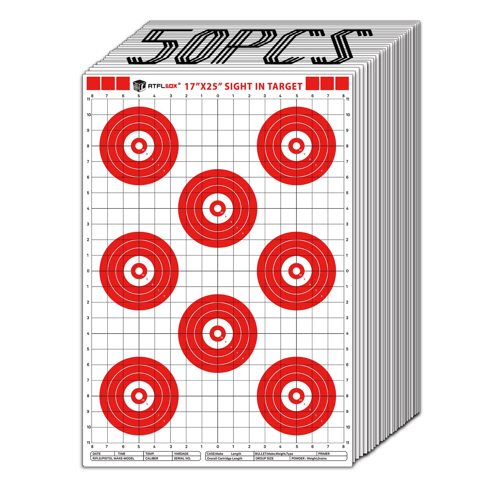 Snapklik.com : Atflbox Sight In Shooting Range Paper Target, 17X25 Inch ...