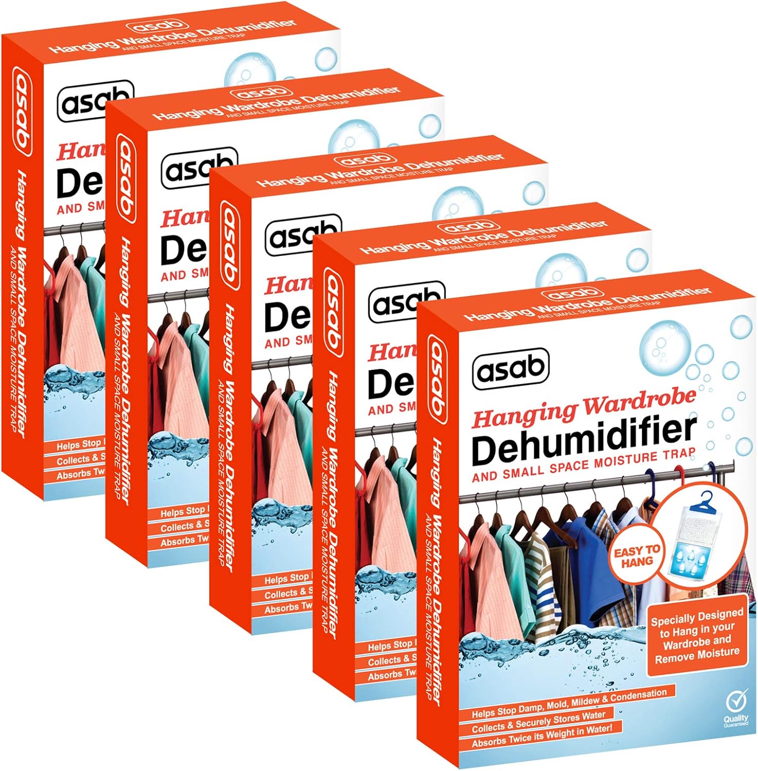 Wardrobe Dehumidifier Hanging Bags | Mini Moisture Absorber | Damp Trap ...
