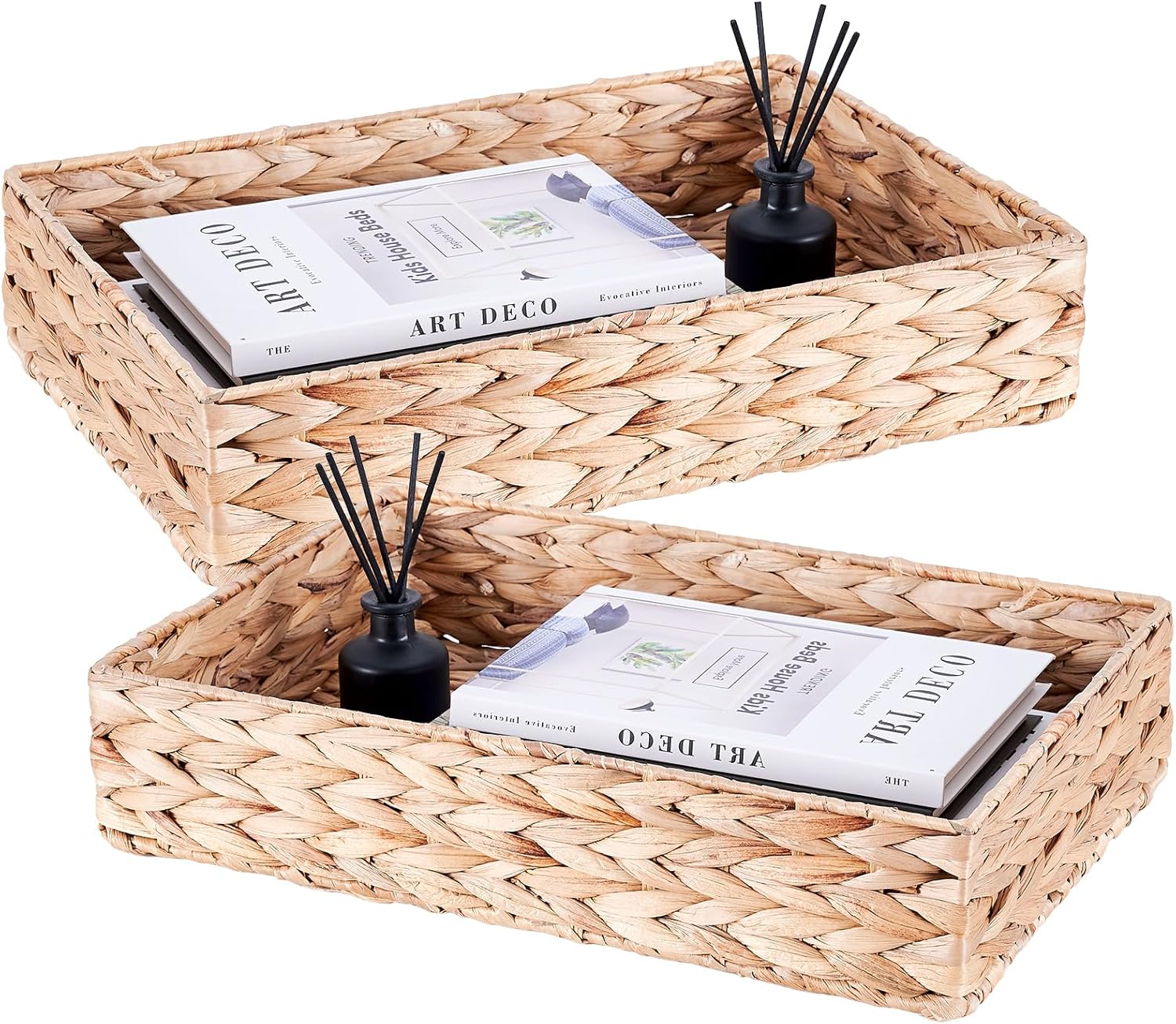 Amazon.com: LGENHOOM LEGNHOOM Wick Storage Basket, Water Hyacinth ...