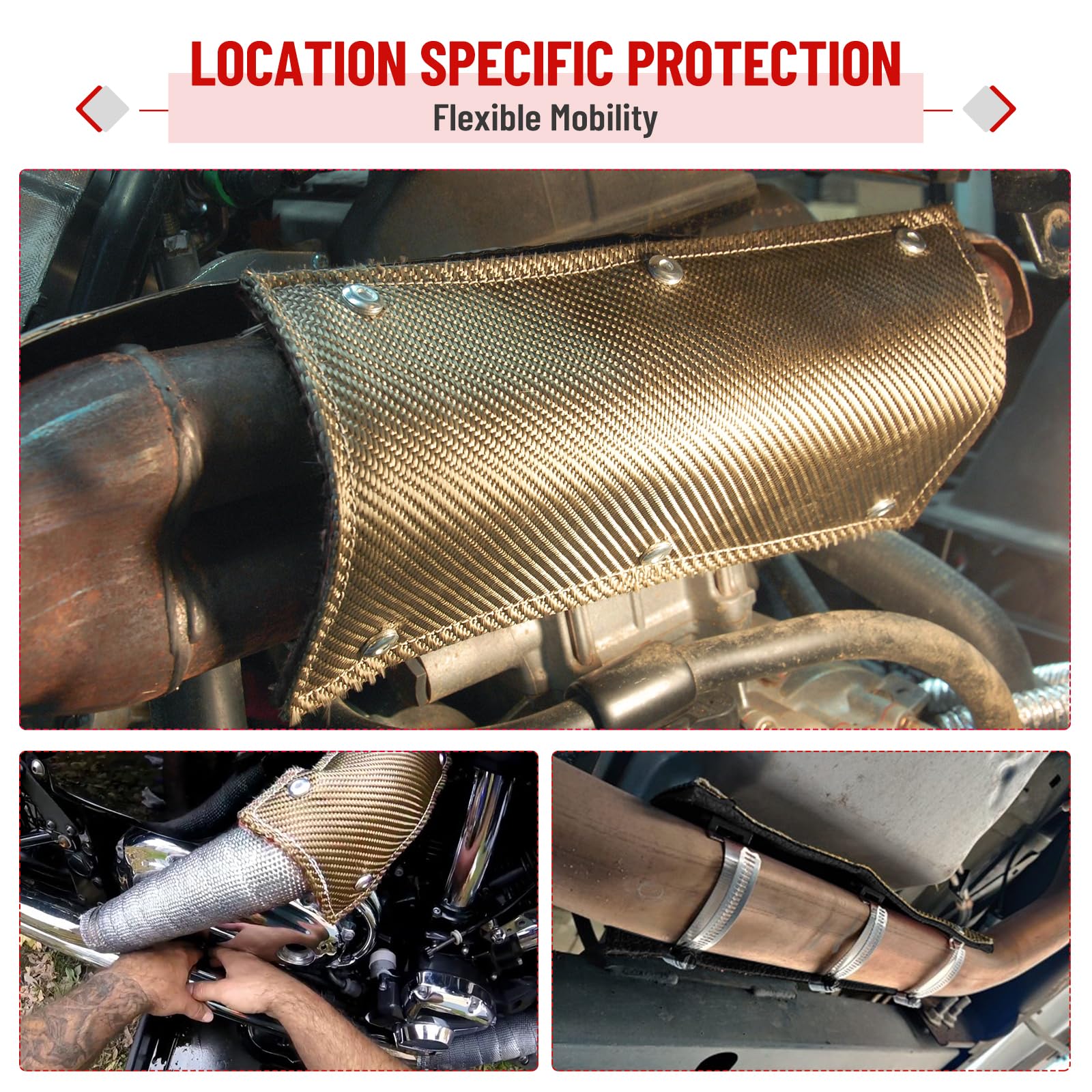 Snapklik.com : Titanium Pipe Shield 6" X 12" Exhaust Heat Shield, Two ...