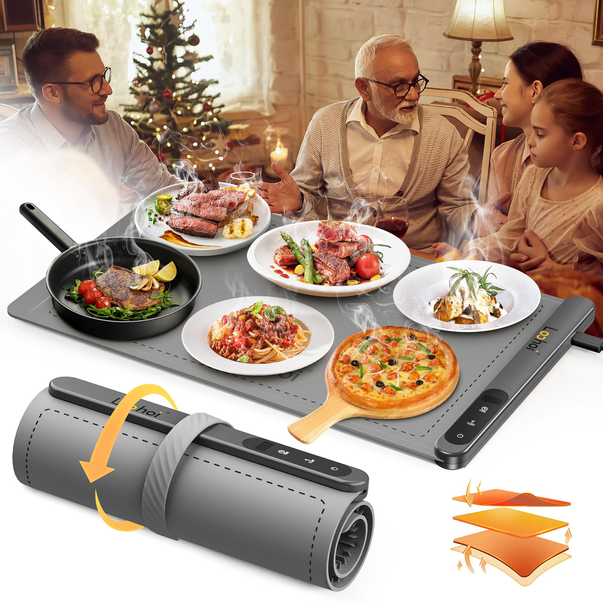 Amazon.com: LOOHOI Food Warming Mat,Full Surface Heating Electric ...