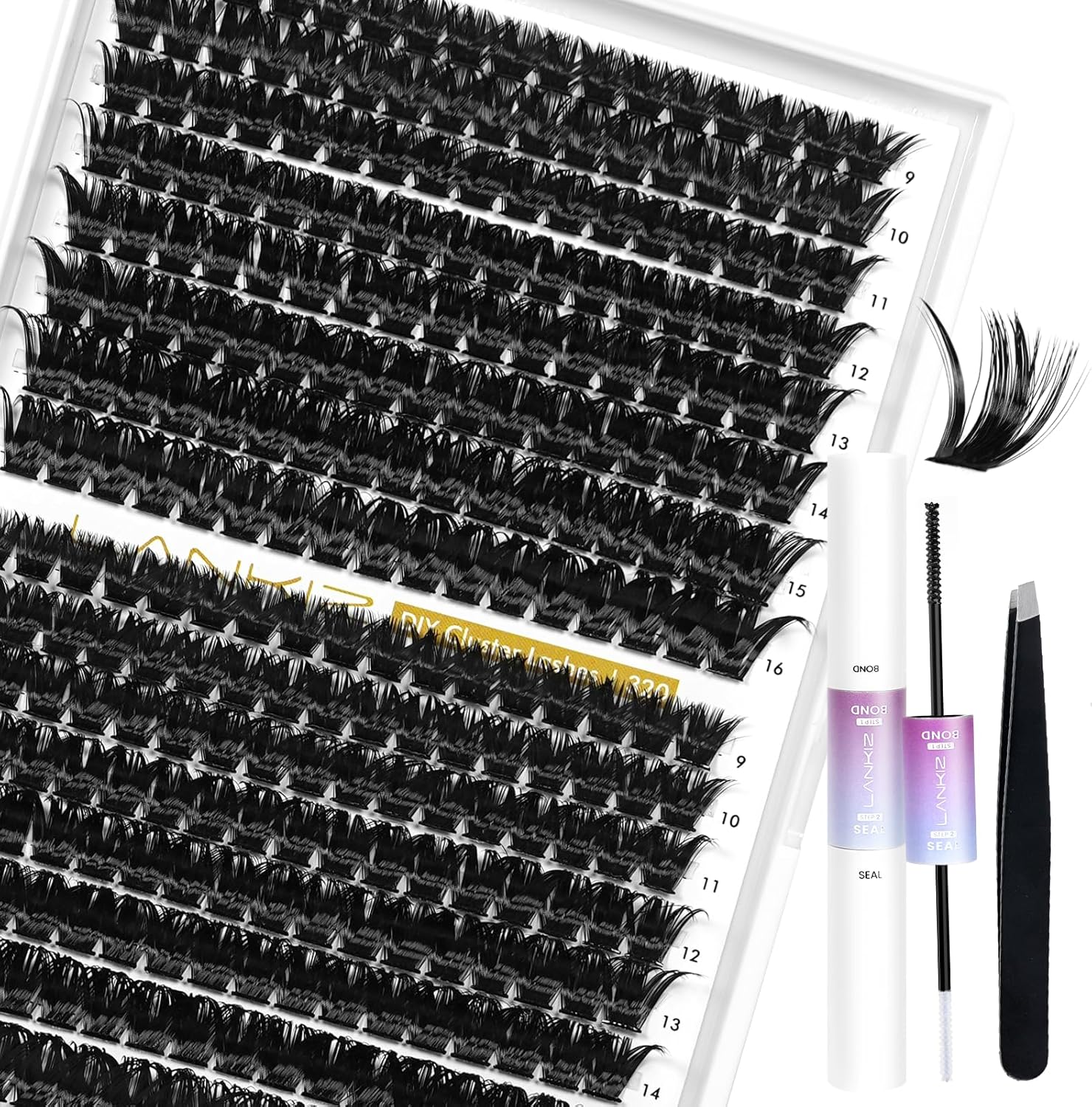 LANKIZ Lash Clusters Kit, 100D Lash Extension Kit, 272pcs Dramatic ...