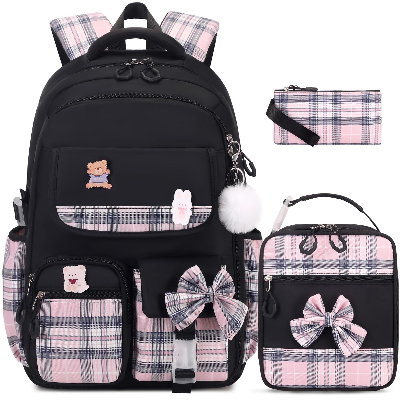 Amazon.com | ACESAK Girls Backpack - 3PCS Backpack for Girls Cute ...