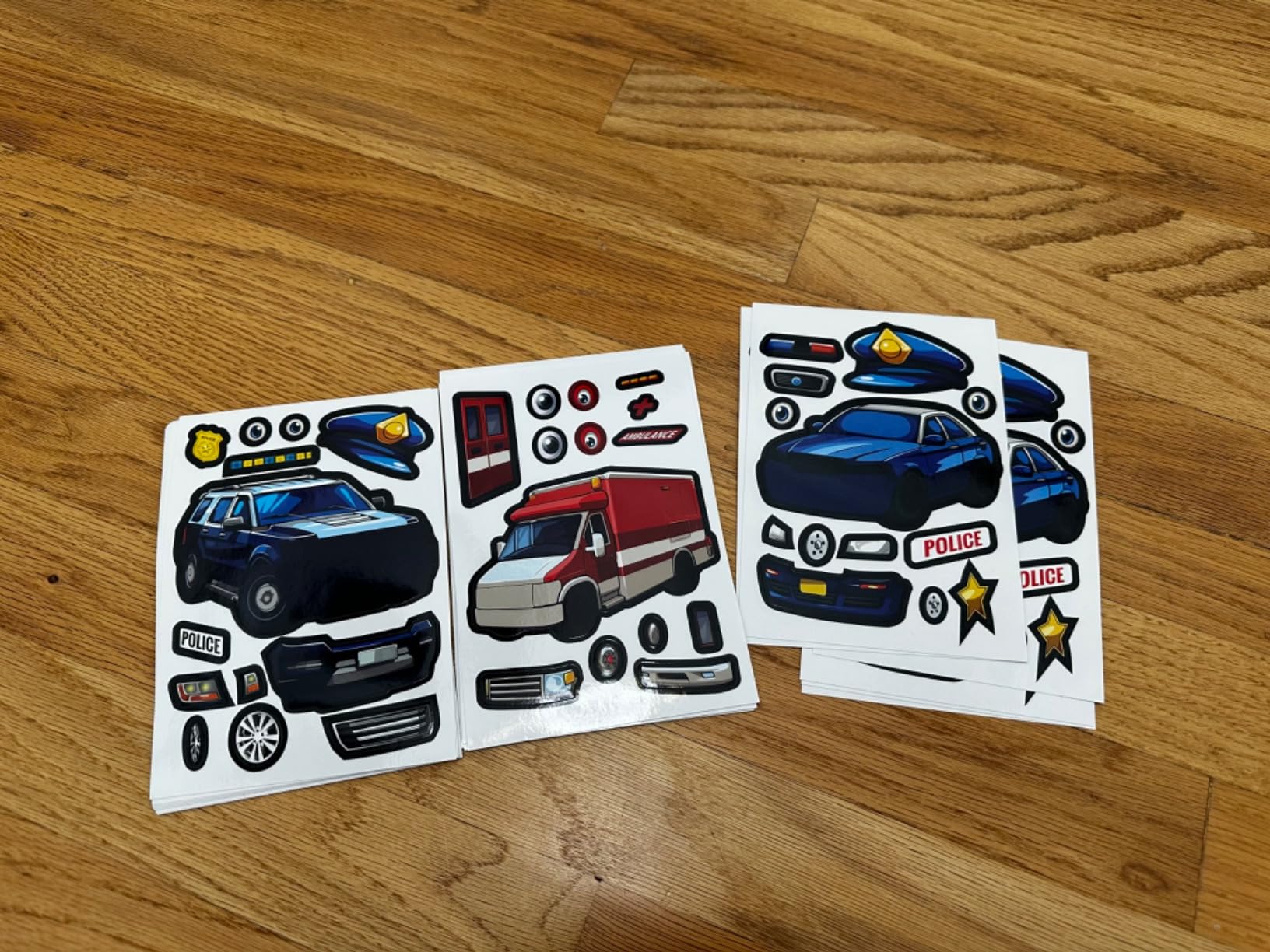 Amazon.com: 24 Make A Rescue Vehicle Stickers for Kids - Create Your ...