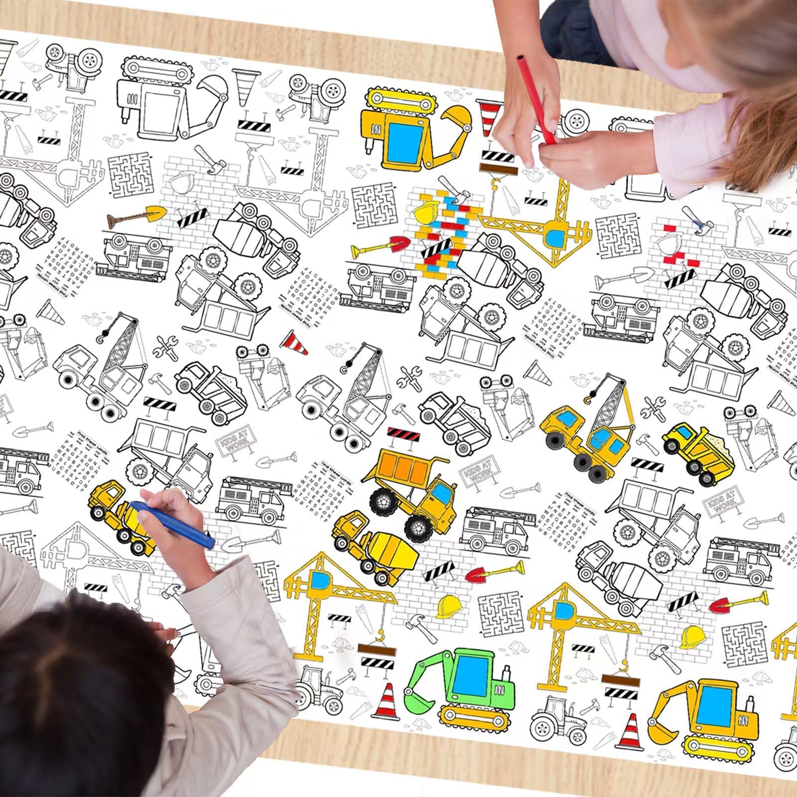 Amazon.com: 3 PCS Construction Tablecloth with Banner, Rectangular ...