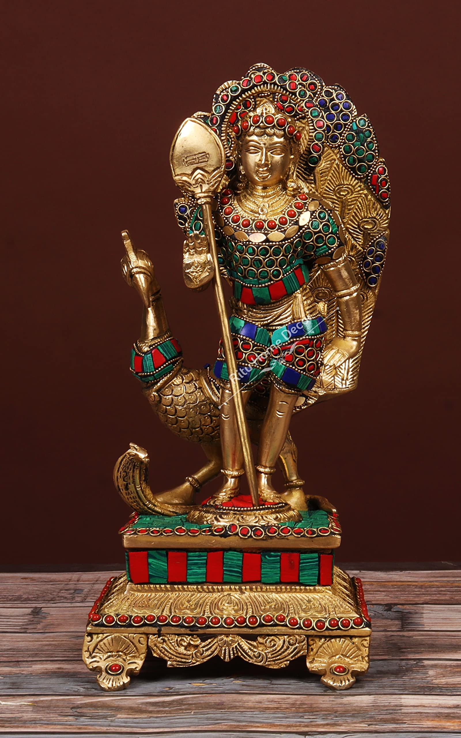Amazon.com: Lord Kartikeya Statue - Brass Murugan Swamy Sculpture ...