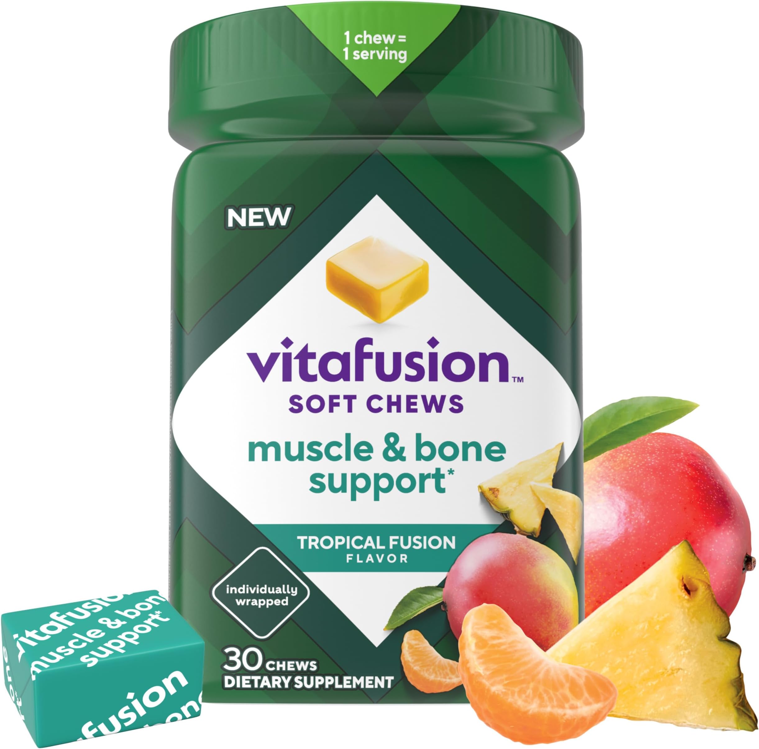 Amazon.com: Vitafusion Soft Chews Muscle & Bone Support (1), Adult ...