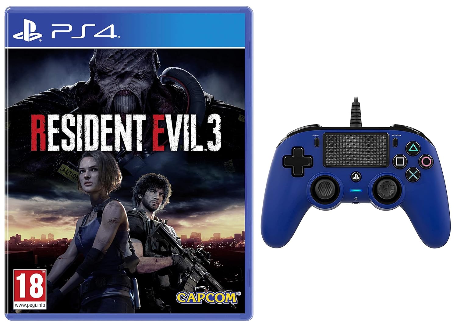 Buy Resident Evil 3 Remake (PS4)+Nacon Wired Compact Controller for PS4 ...