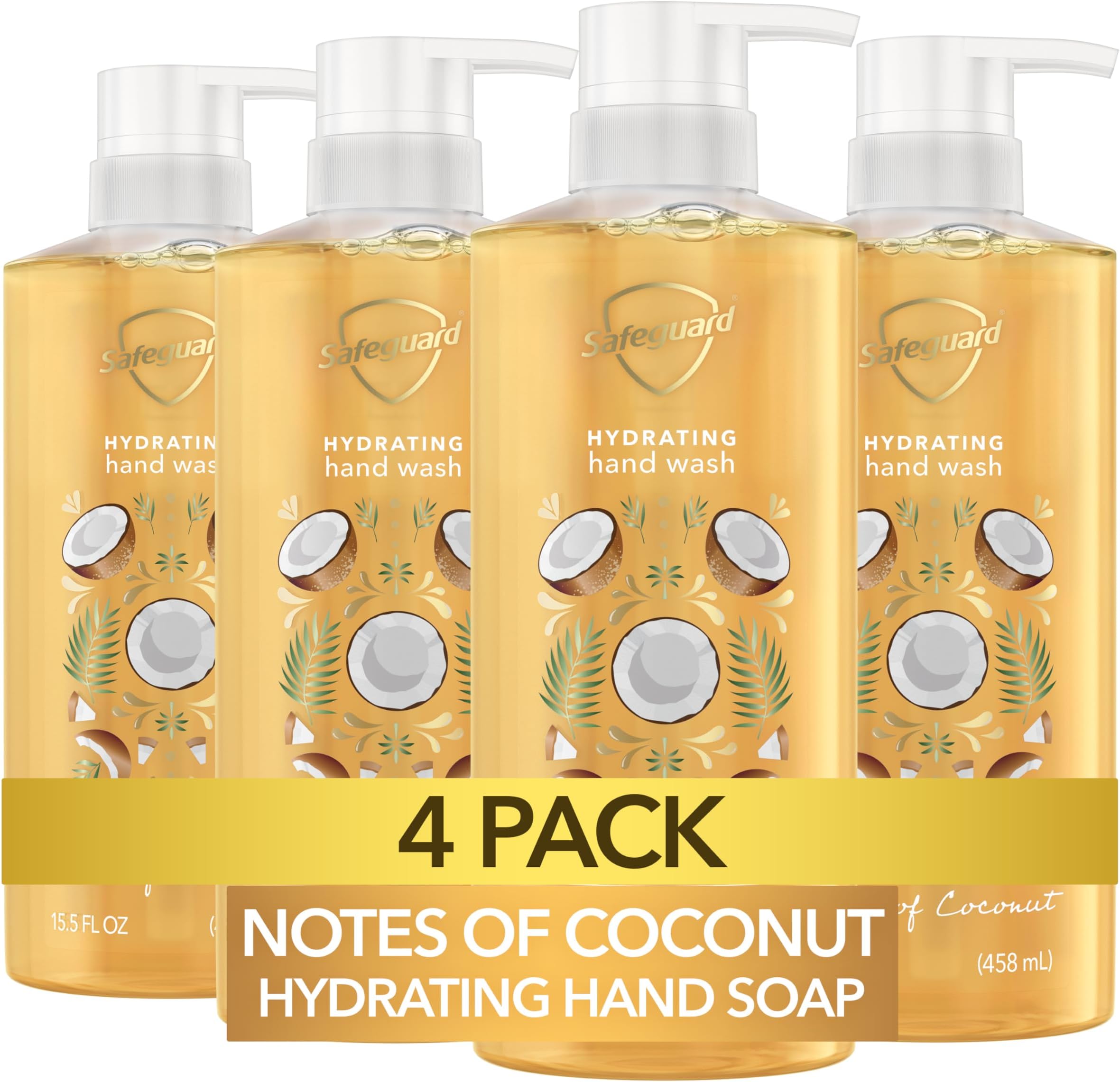 Amazon.com : Safeguard Hydrating Liquid Hand Soap, Coconut Scent, Made ...