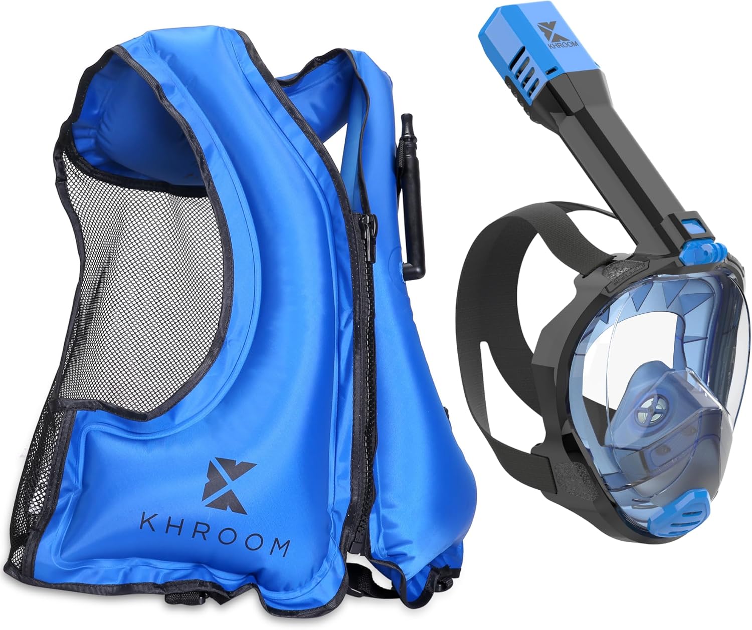 Amazon.com: Khroom Inflatable Snorkel Vest with Full Face Snorkel Mask ...