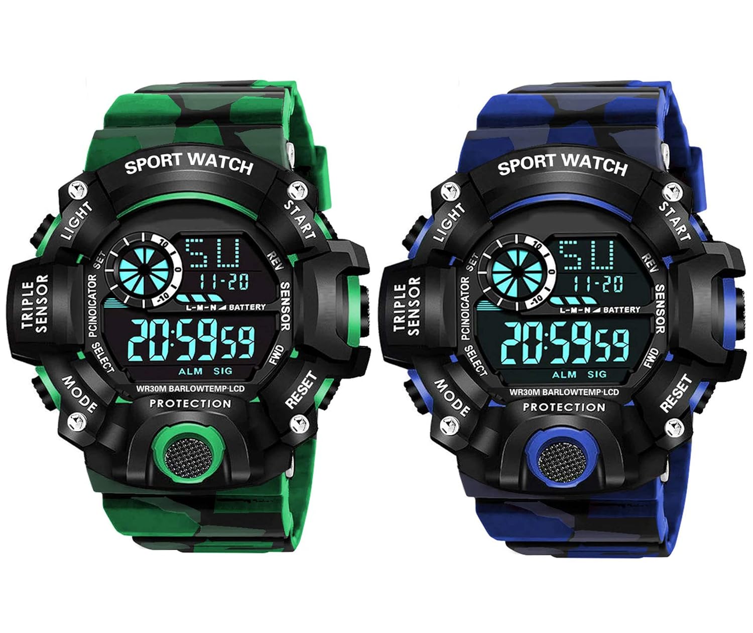 FROZIL Digital Plastic Watch Shockproof Multi-Functional Automatic Army ...
