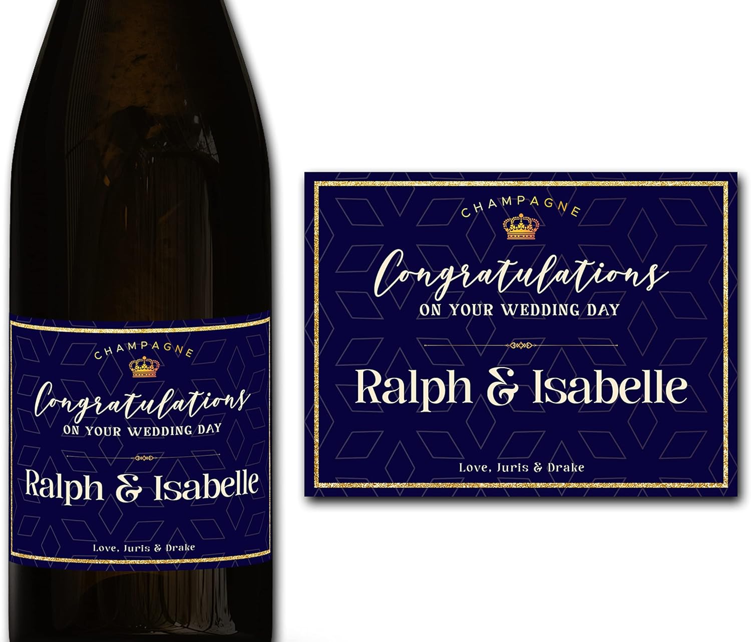 forefrontdesigns Personalised Champagne Bottle Label - Custom Champagne ...