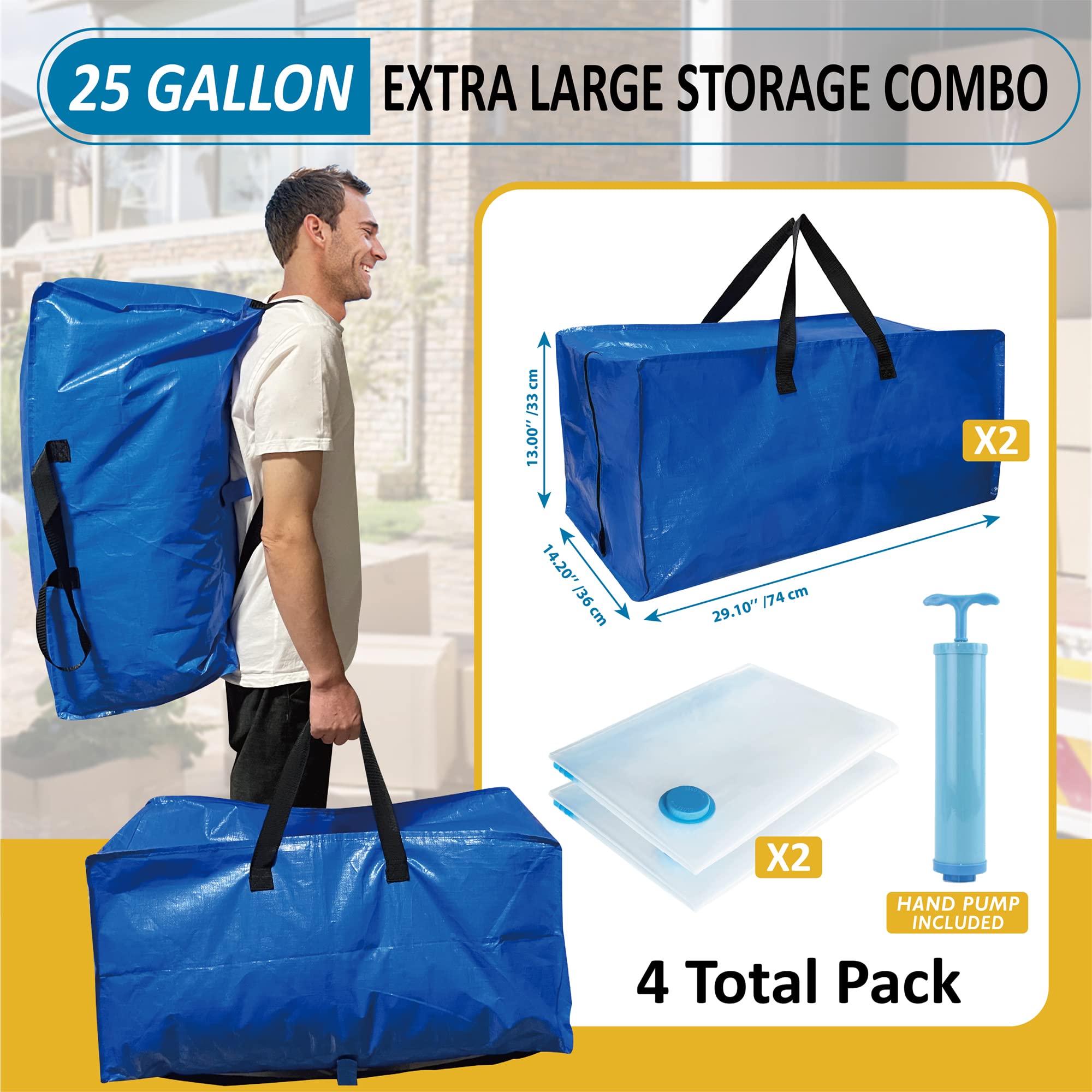 Snapklik.com : 4 Pack Heavy Duty Extra Large Moving Bags