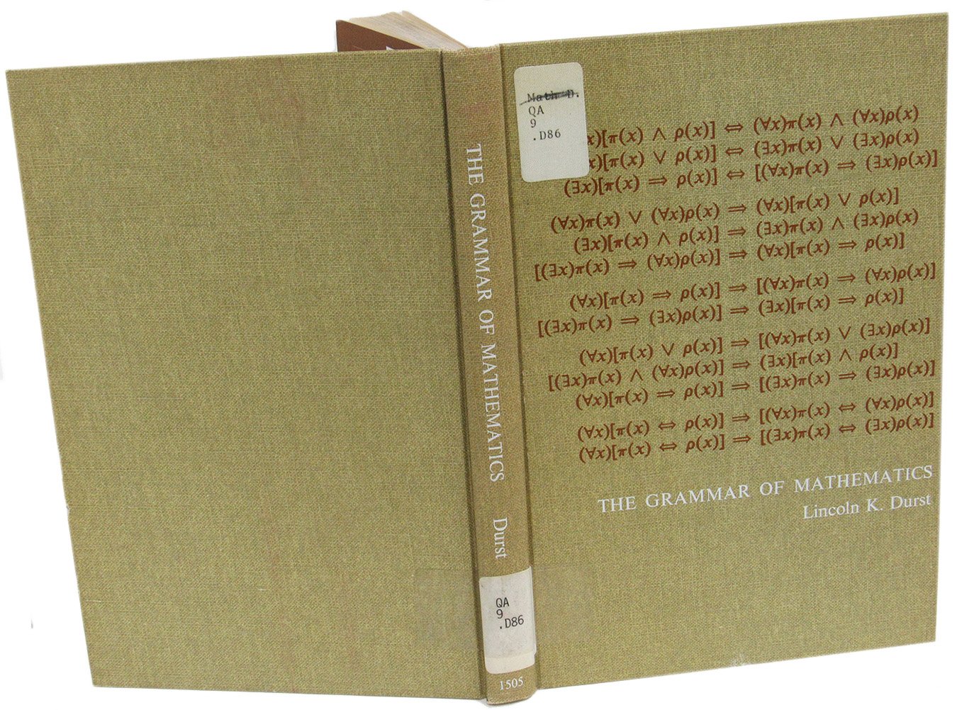 Grammar of Mathematics: Durst, Lincoln K.: 9780201015058: Amazon.com: Books