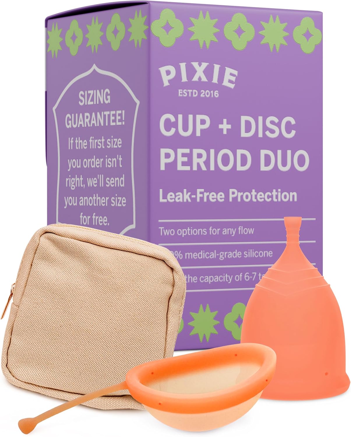 Amazon.com: Pixie Menstrual Cup & Disc Duo - Ranked 1 for Most Comfortable Reusable Period Cup ...