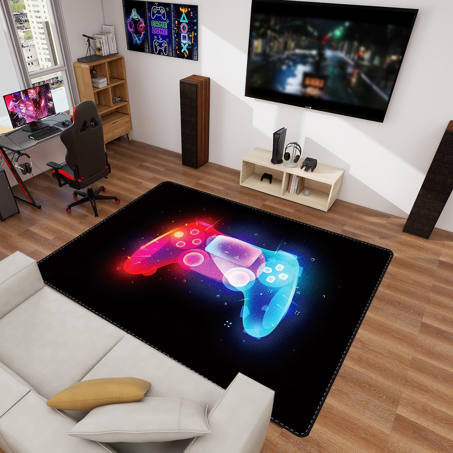 Amazon.com: Gamer Area Rug, 59x39in Large 3D Controller Gaming Rug for ...