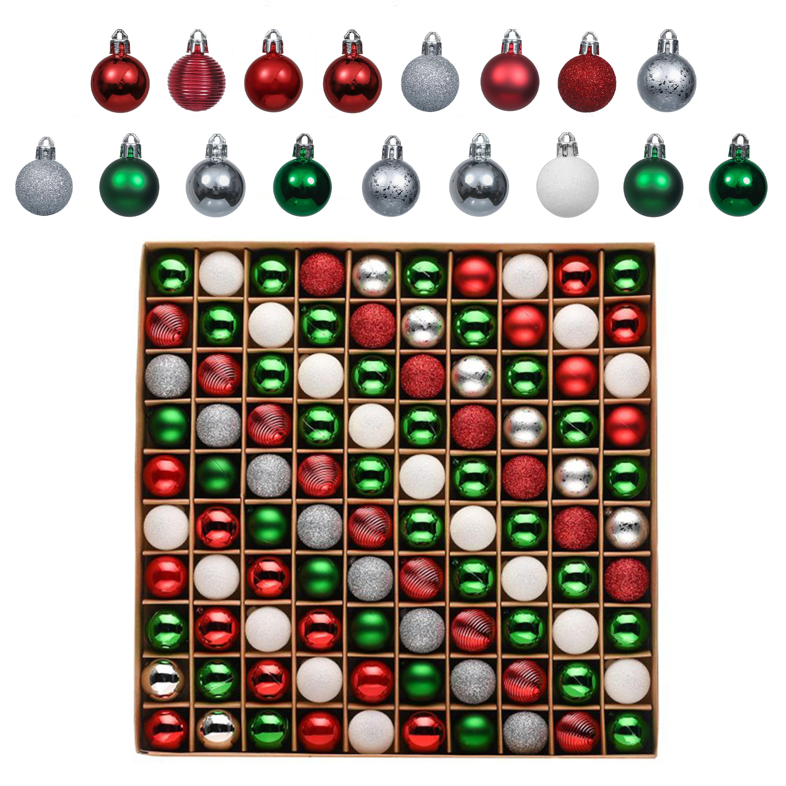 Amazon.com: Valery Madelyn 100ct Mini Christmas Ornaments Tree ...