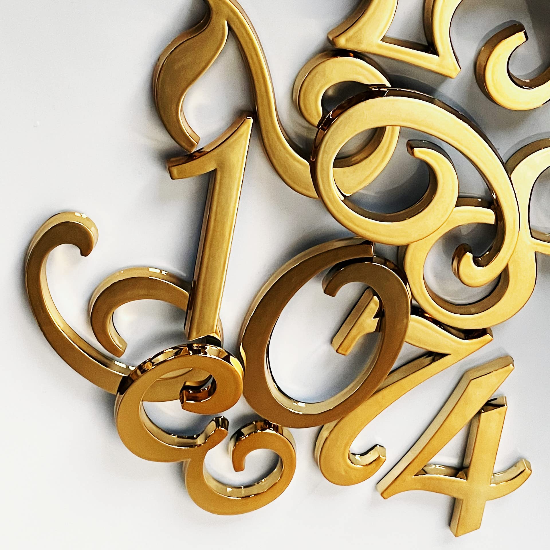 Golden Mailbox Numbers 3 Inch Modern Brass House Numbers - Golden ...