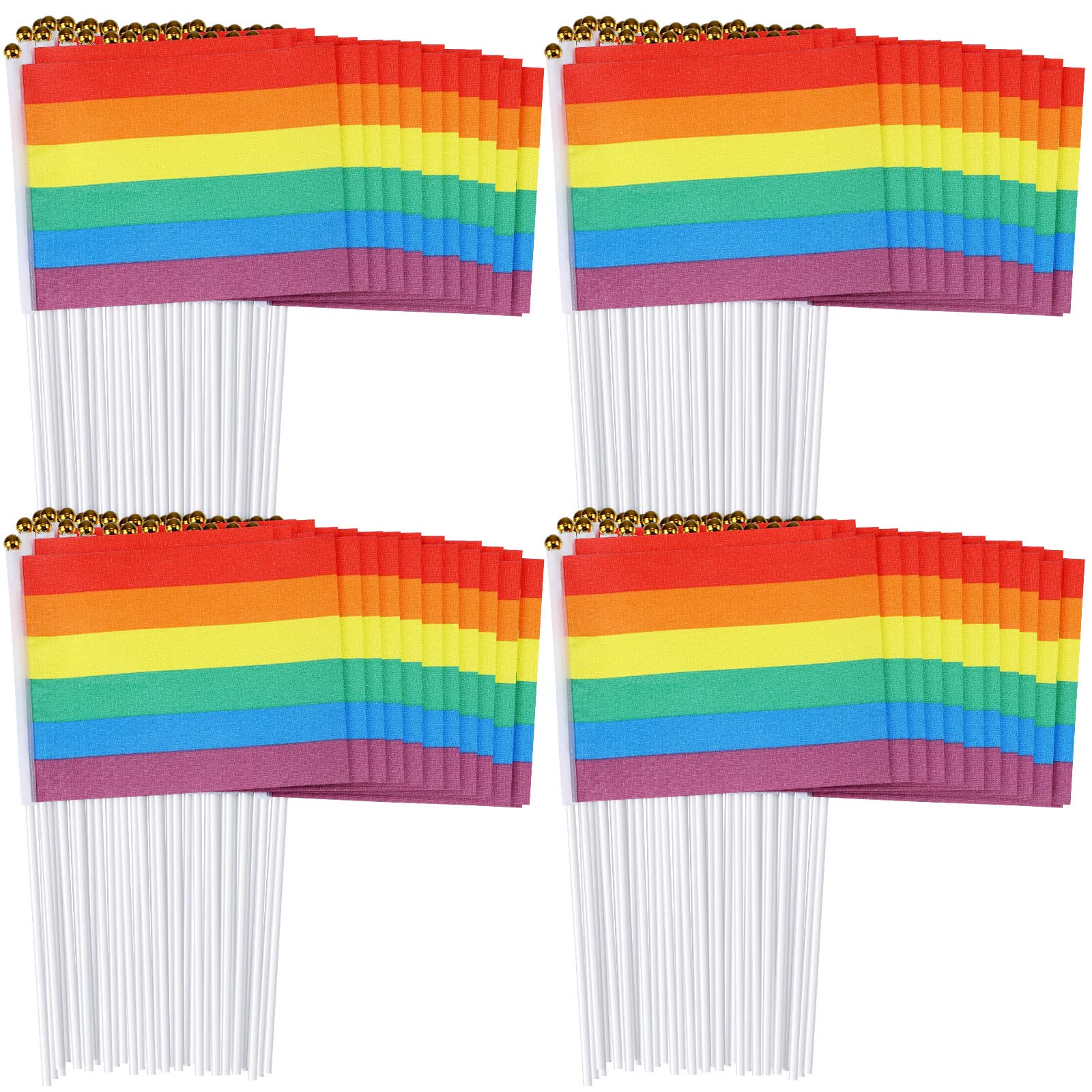 Amazon.com : 200 Pcs Gay Pride Flags Mini Rainbow Flag Lesbian Flag ...
