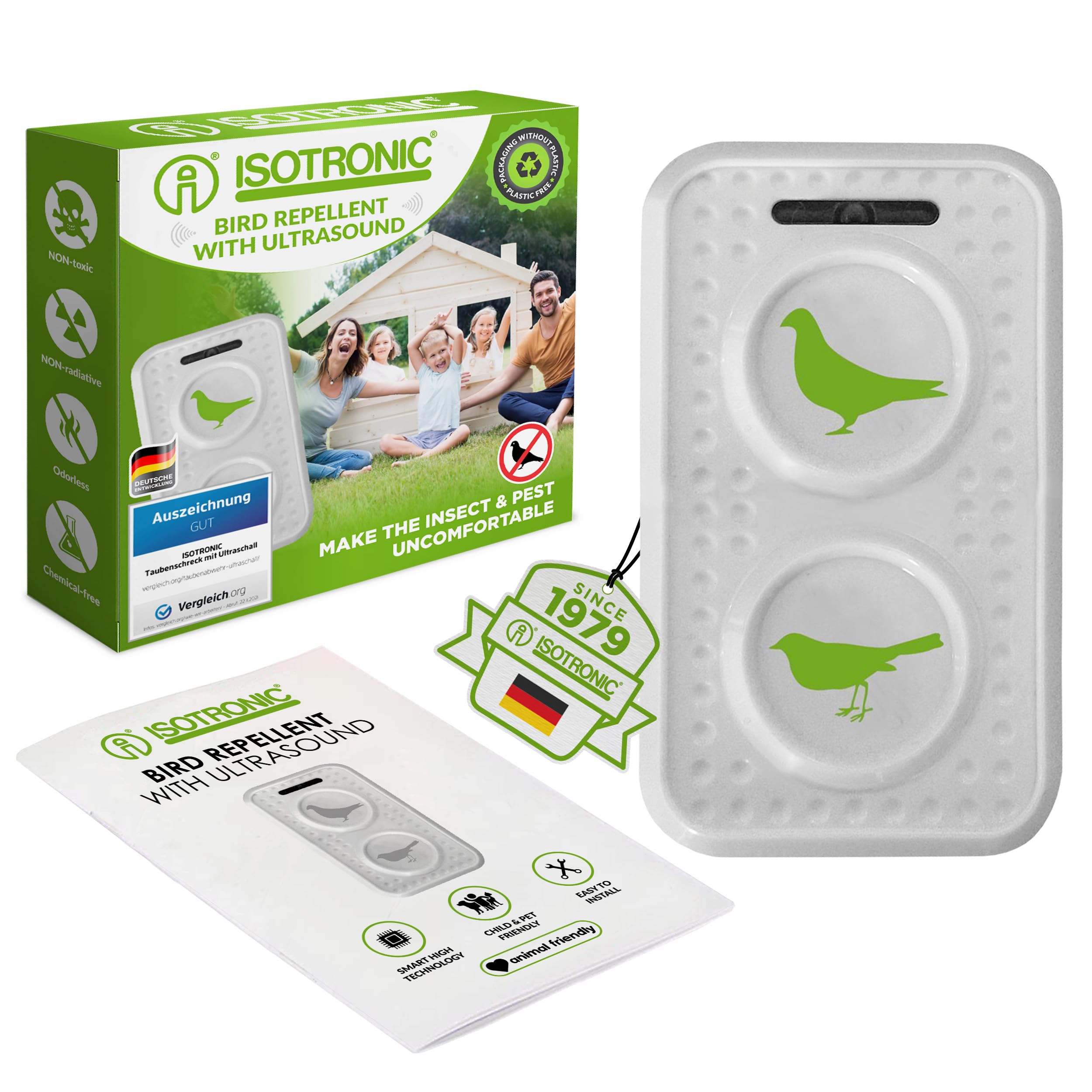 Buy Isotronic, mobile pigeon/bird deterring device with ultrasound, for ...