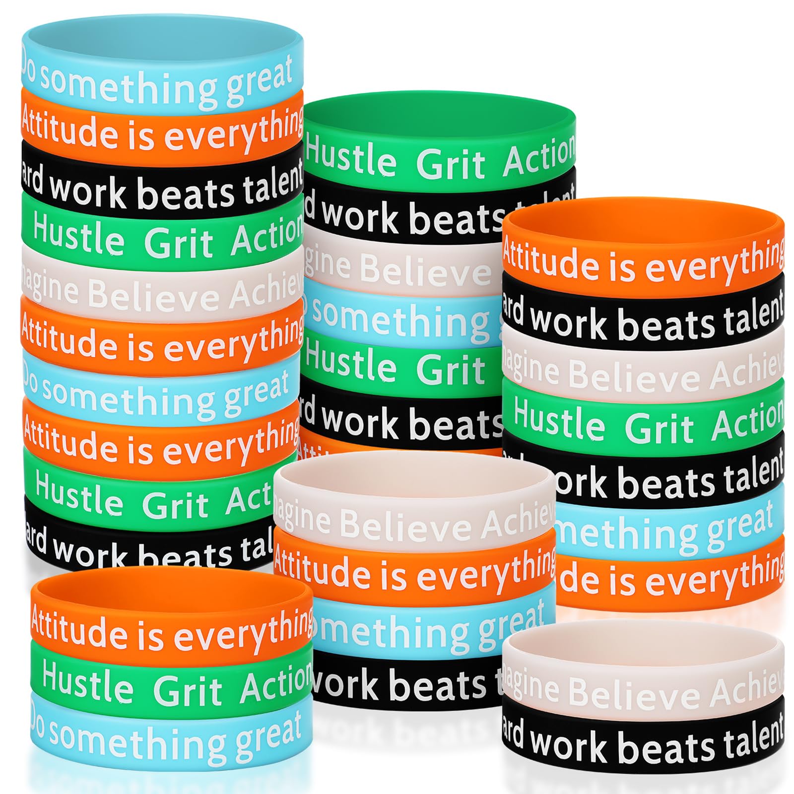 Amazon.com: Norme 36 Pcs Motivational Bracelets Silicone Wristbands ...