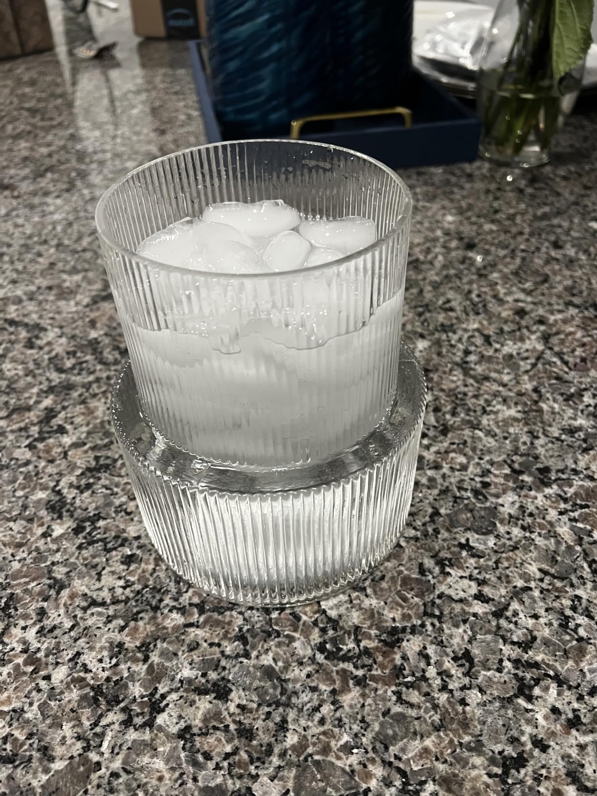 $7/mo - Finance YANWE1 Ribbed Glass Vase, Fluted Glass Vase, Flower ...