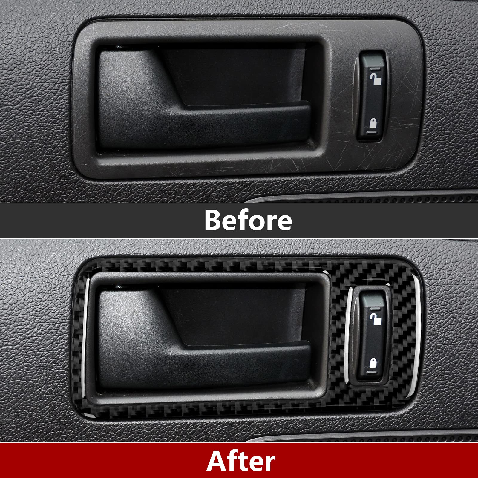 Snapklik.com : Car Door Handle Sticker Decal Carbon Fiber Interior Trim ...