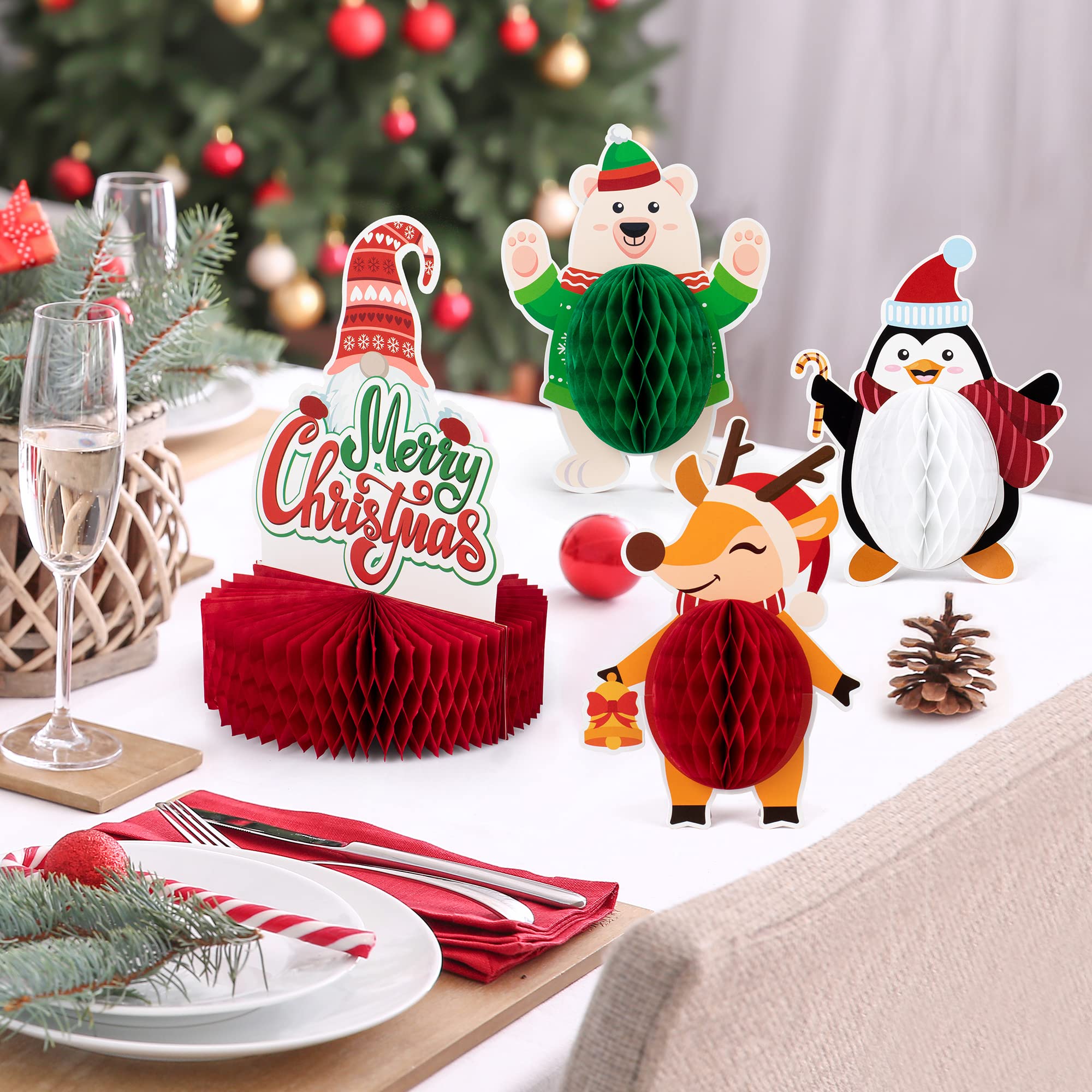 Snapklik.com : Mocoosy 12 Pack Christmas Party Honeycomb Centerpieces ...