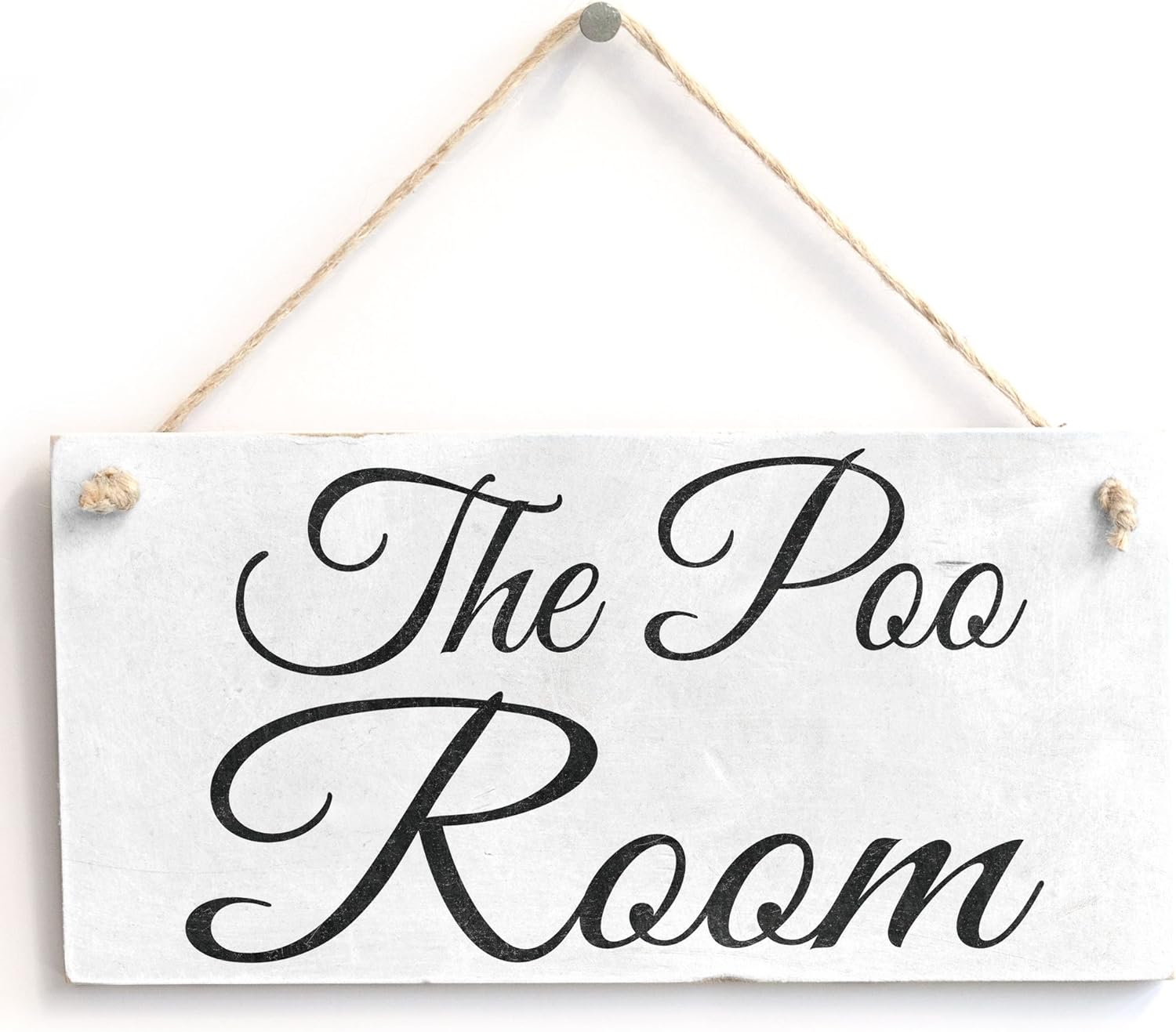 The Poo Room - Handmade Shabby Chic Wooden Sign/Plaque : Amazon.co.uk ...