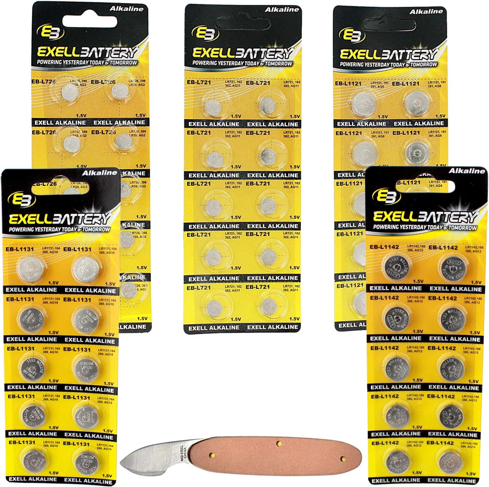 Amazon.com: 51pc Essential Batteries Kit L1131 L1121 L1142 L726 L721 ...
