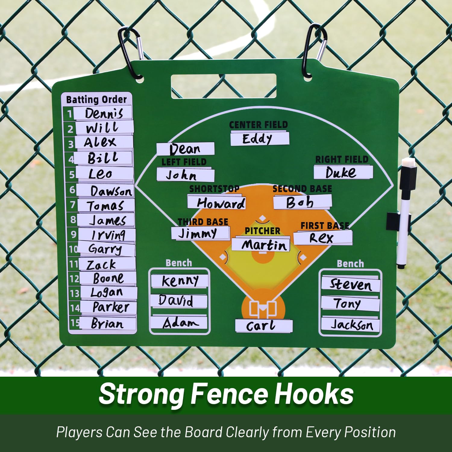Snapklik.com : Eovok Magnetic Baseball Lineup Board For Coach, Erases ...