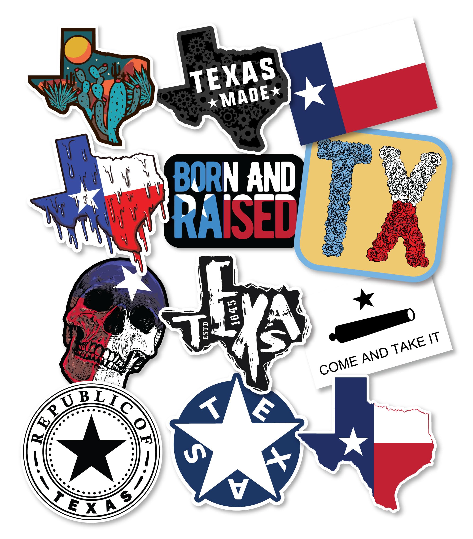 Amazon.com: Texas Decal Sticker Pack Lone Star Vinyl Bumper Stickers ...
