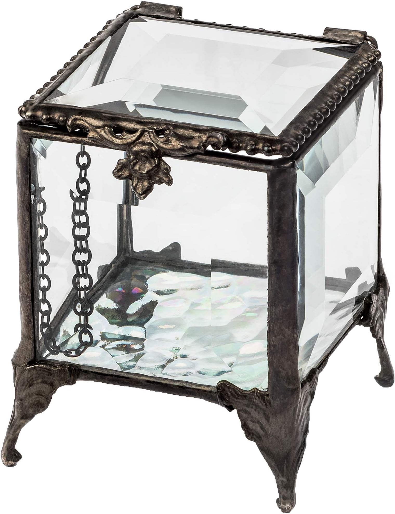 Amazon.com: J Devlin - Vintage Glass Purse Trinket Box Decorative ...