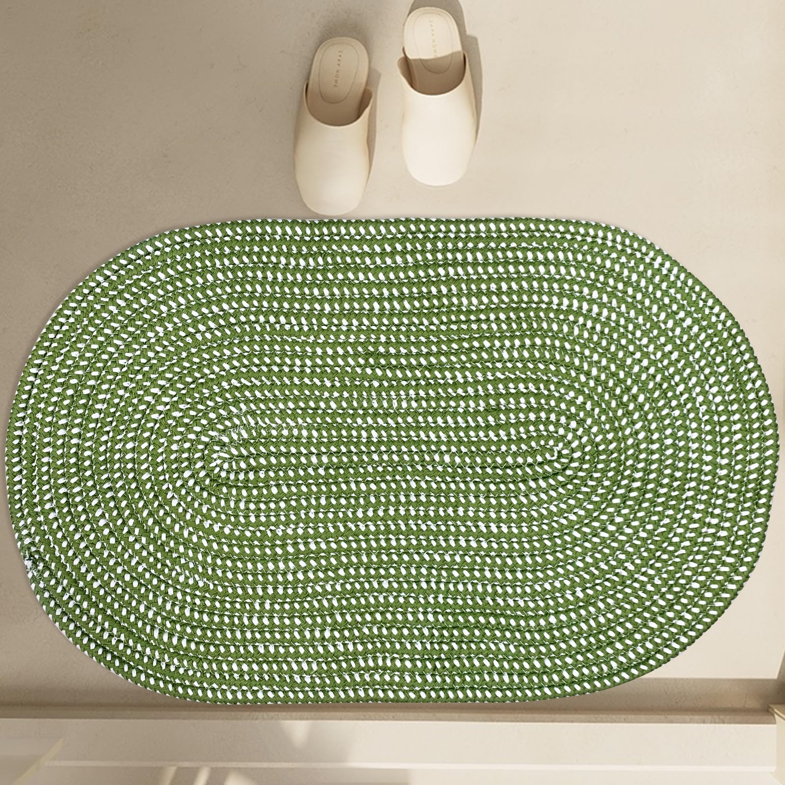 Amazon.com: USTIDE Braided Area Rug,Oval Cotton Rope Doormats Washable ...