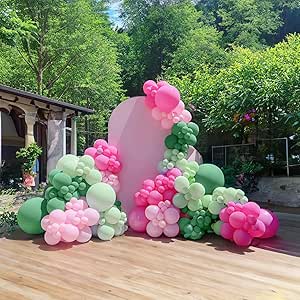 Amazon.com: Pink and Green Balloon Arch Garland Kit 154pcs Sage Green and Pastel Pink Balloons ...
