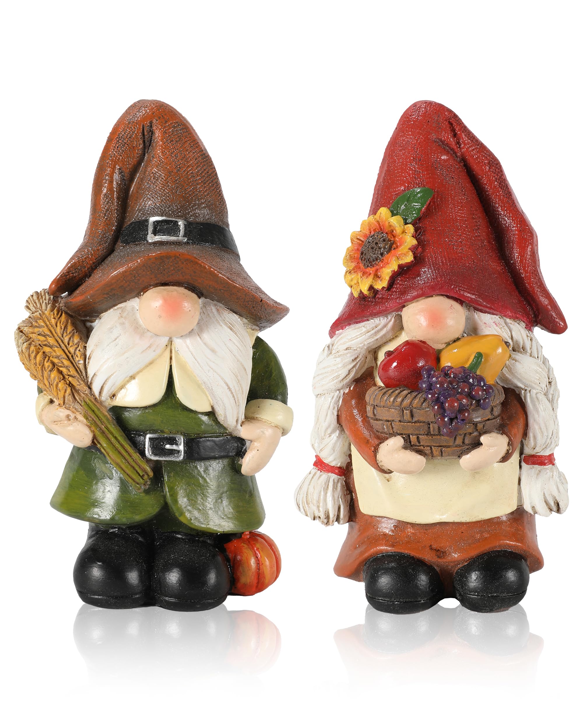 Amazon.com: GoGnome Thanksgiving Gnomes Figurines - Set of 2 Durable ...