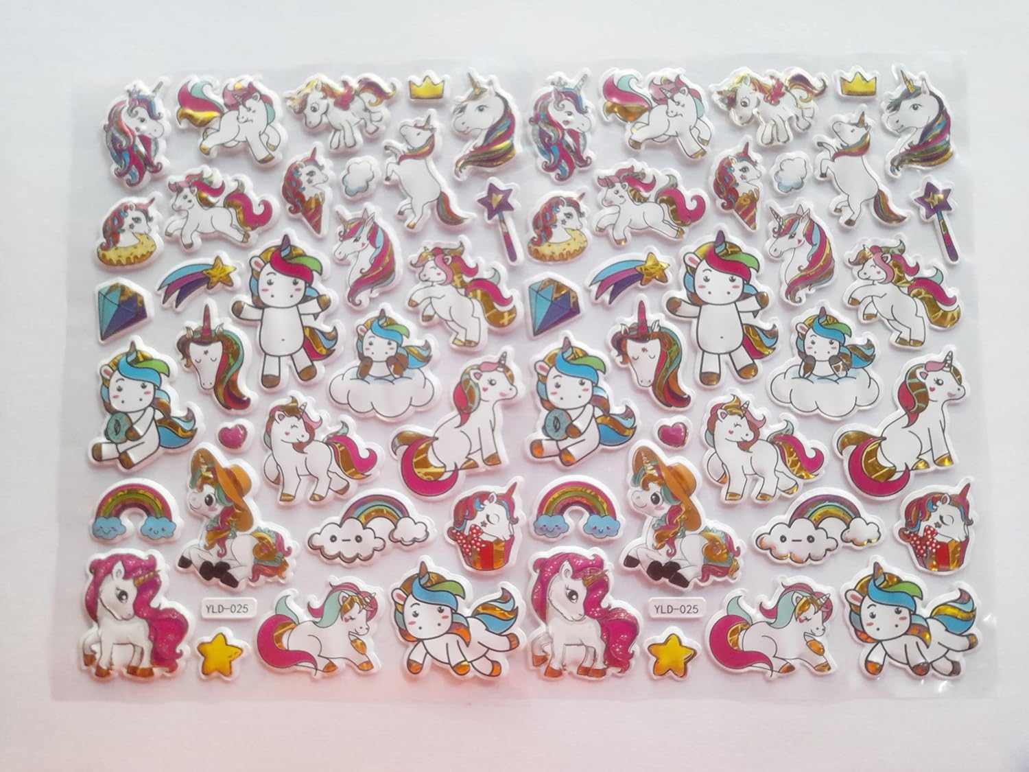 KCR Sparkle Unicorn Puffy Cartoon Self Adhesive 3D Stickers for Girls ...
