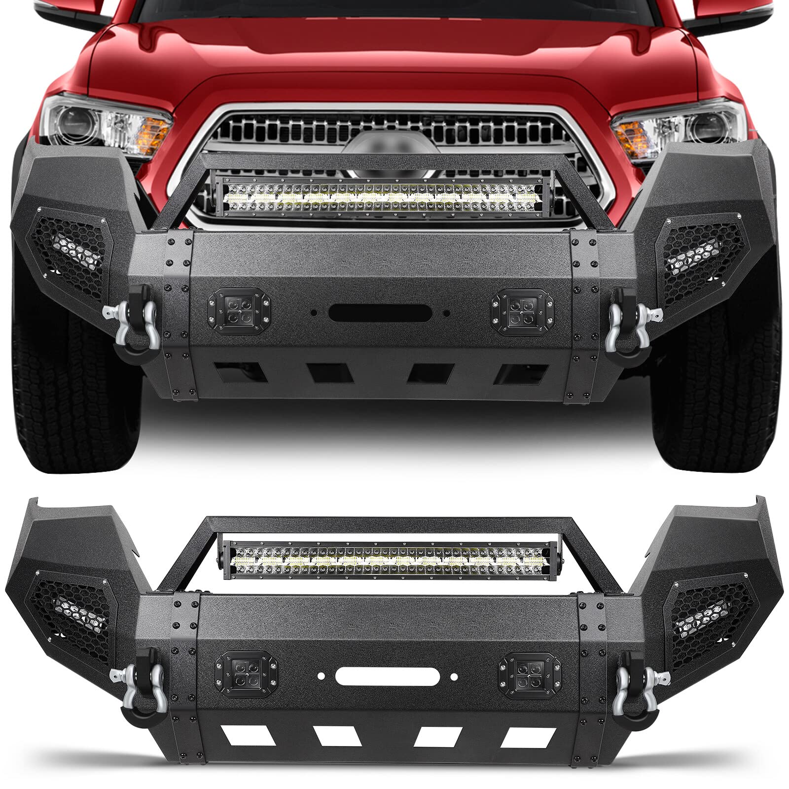 Amazon.com: FINDAUTO Heavy Duty Steel Front Bumper fit for 2016-2022 ...
